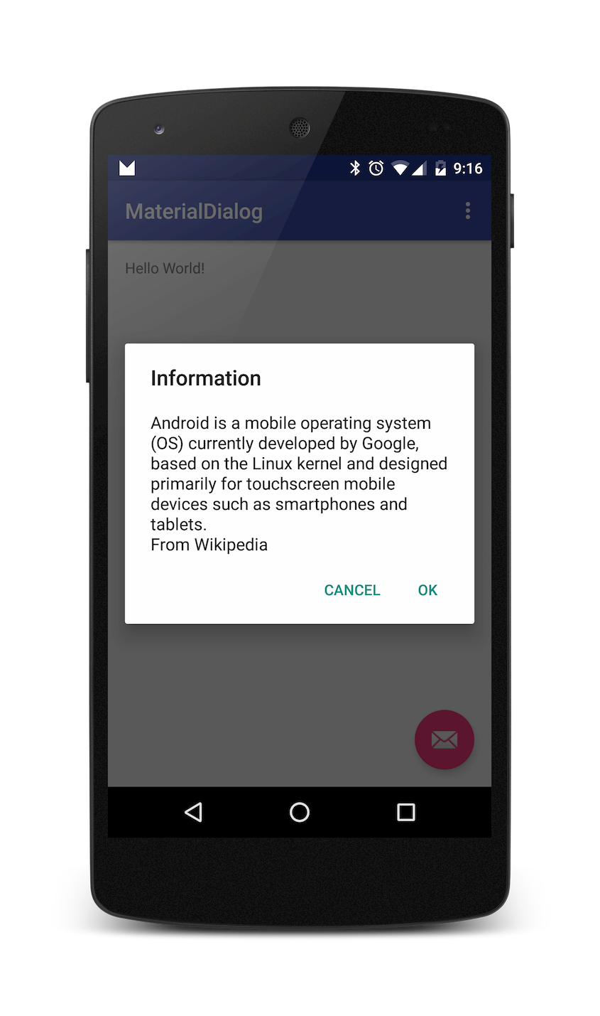 Material Style For Dialogs In Android Application