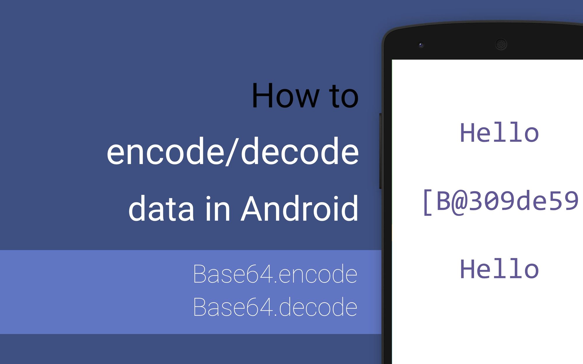 How to encode / decode data in Android
