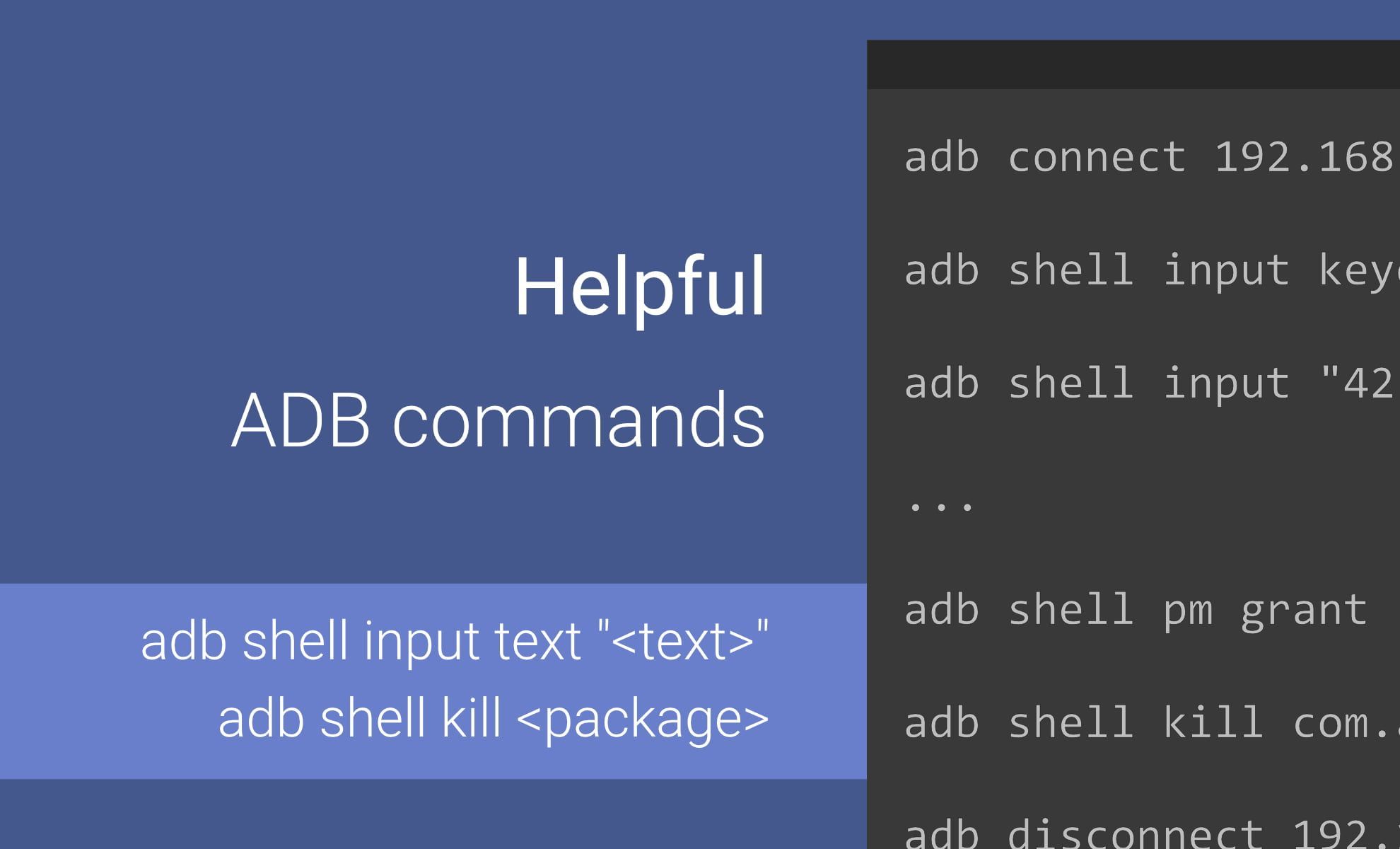 Helpful ADB commands